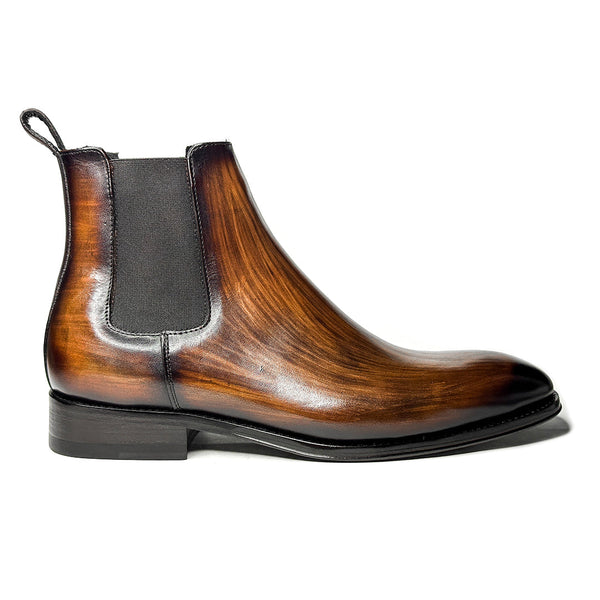SAMUEL CHELSEA PIEL PATINA BROWN – BLACK LINE
